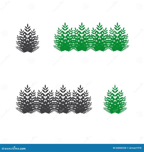 Grass Shrubs Textures Illustrated Images Stock Vector Illustration