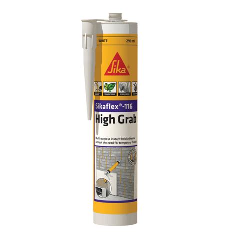 Sikaflex 116 High Grab White Polymer Construction Adhesive 12 X 290ml