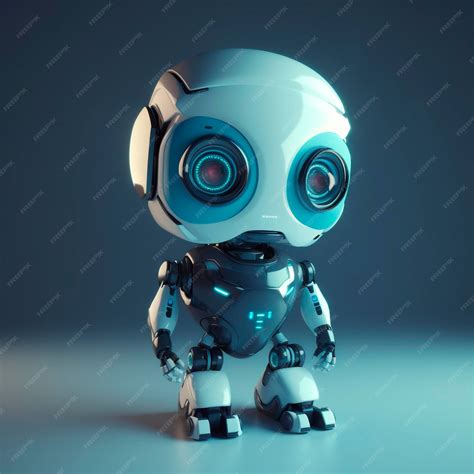 Premium Photo Little Cute Robot Funny Virtual Assistant Bot Isolated On White Background 3d