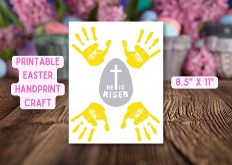 Printable Easter Handprint Craft He Is Risen Handprint Craftchristian