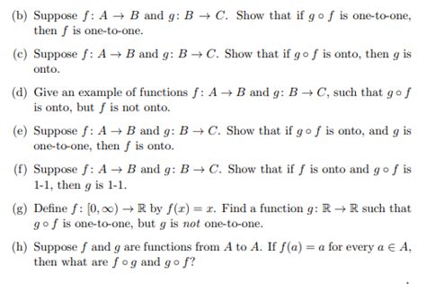 solved exercise 8 6 18 a suppose f a→b and g b→c show