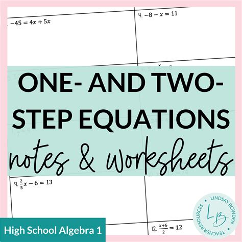 Examples Of One And Two Step Math Equations