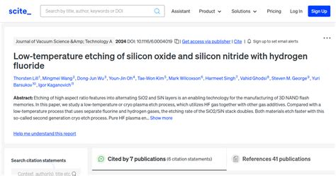 Low Temperature Etching Of Silicon Oxide And Silicon Nitride With