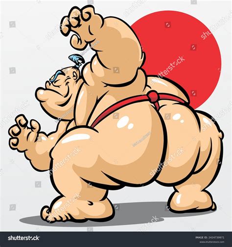 Sumo Wrestler Attack Position Stock Vector Royalty Free 2424739971 Shutterstock