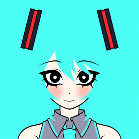 Safebooru 1girl Black Eyes Blending Blue Hair Blue Necktie Blush