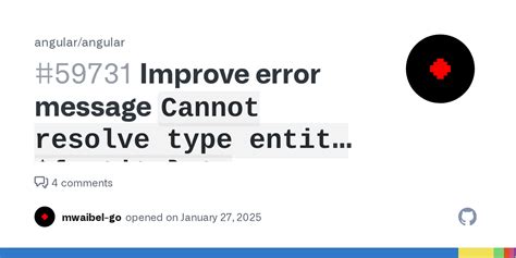 Improve Error Message `cannot Resolve Type Entity Entity To Symbol