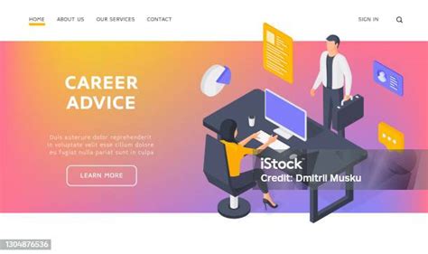 회사 등대 벡터 일러스트레이션에서 근무하는 사무실 직원 배너 템플릿 3차원 형태에 대한 스톡 벡터 아트 및 기타 이미지 3차원 형태 객실 있음 경영자 Istock