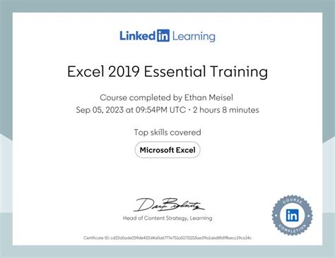 Ethan Meisel On Linkedin Certificate Of Completion