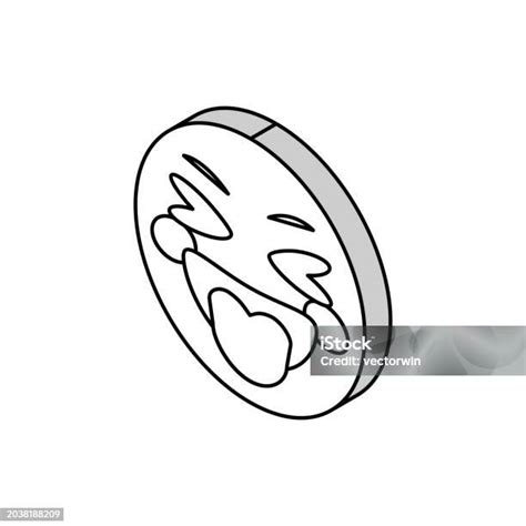 Ilustración De Lengua Emoji Icono Isométrico Ilustración Vectorial Y