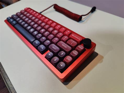 Red Aluminum Al65 Gradient Keyboard With Bsun Aniya Switches And Moa