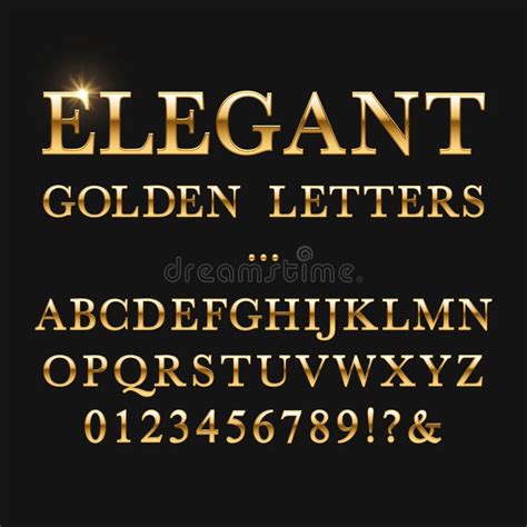 Letras De Oro Elegantes Alfabeto Brillante Del Vector Del Oro