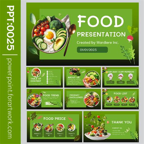 เทมเพลต Powerpoint เมนูอาหาร Food ธีมผัก สีเขียว ดาวน์โหลดเลย 0025 เทมเพลต Powerpoint สวยๆ