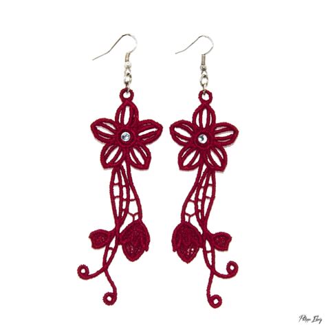 Boucles d oreilles Fleur rouge bijoux léger Atelier des Marmottes