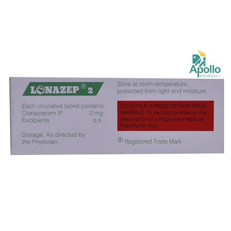 Lonazep 2 Mg Tablet 10 S Price Uses Side Effects Composition