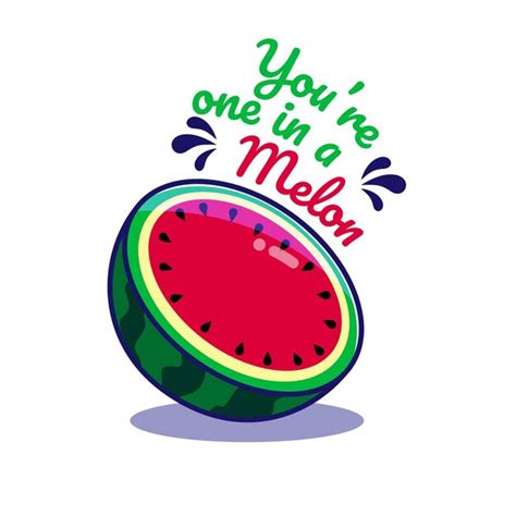 Été Pastèque Avec Des Citations De Lettrage Vecteur Premium