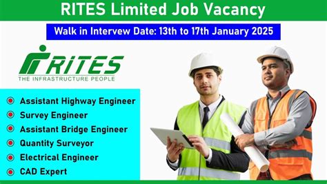 Rites Limited Job Vacancy Recruitment For Multiple Positions In