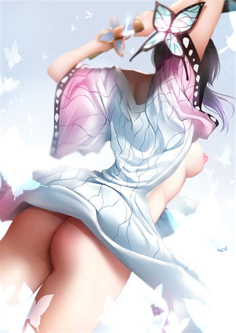 Rule 34 1girls Ass Bangs Black Hair Blurry Breasts Bug Butterfly Butterfly Hair Ornament