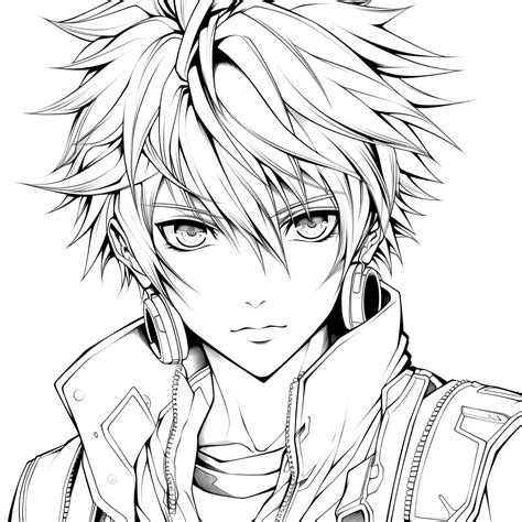 Anime Boy Coloring Page Rfreecoloringsheets