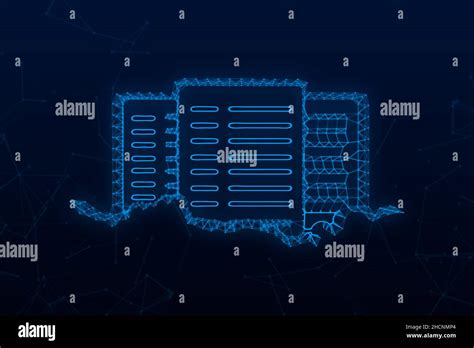 Data Center Mainframe Service Concept Banner Server Rack Server Room Vector Stock