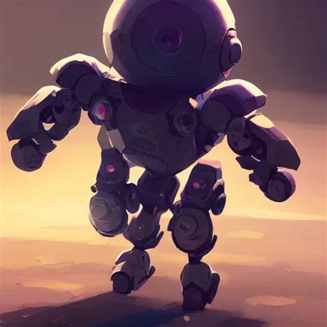 Arcane Style Small Spherical Male Robot No Torso Square Eyes