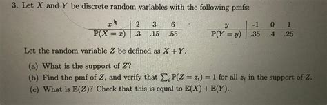 solved 3 let x and y be discrete random variables with the