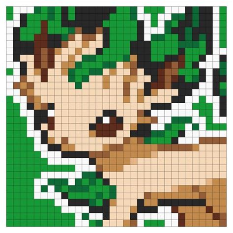 Leafeon Pokemon Pix Brix Template Pixel Art Grid Pixel Art Pixel