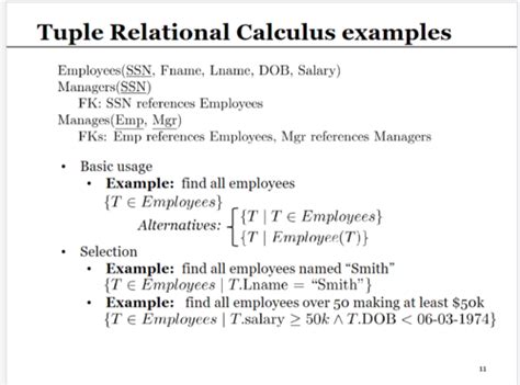 Lecture 6 Tuple Related Calculus Lecture 7 Sql Queries Flashcards