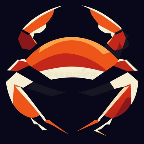 Crab Vector Illustration Isolated On Dark Background Seafood Symbol