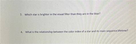 solved part a the b v color index and lifetime of a star on