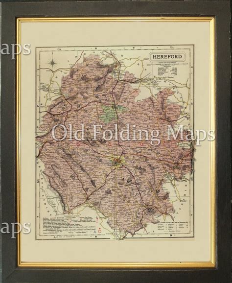 Antique County Map Of Hereford Circa 1884