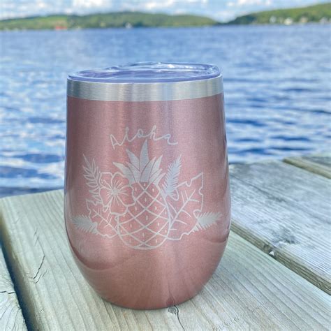 Verre Isolant Ananas Tropical Rose