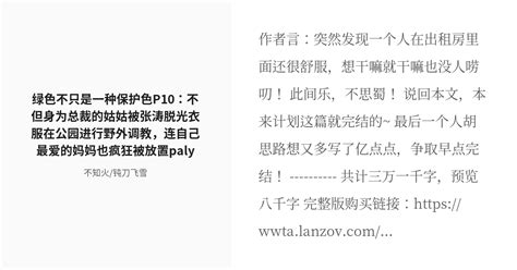 R 18 10 绿色不只是一种保护色p10：不但身为总裁的姑姑被张涛脱光衣服在公园进行野外调教，连自己最爱的妈妈 Pixiv