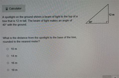 Solved Calculator A Spotlight On The Ground Shines A Beam Of Light To