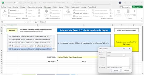 Macros De Excel 40 Información De Hojas Excelpedrowave
