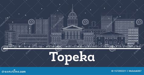 Topeka Kansas USA City Skyline Silhouette Hand Drawn Sketch Vector