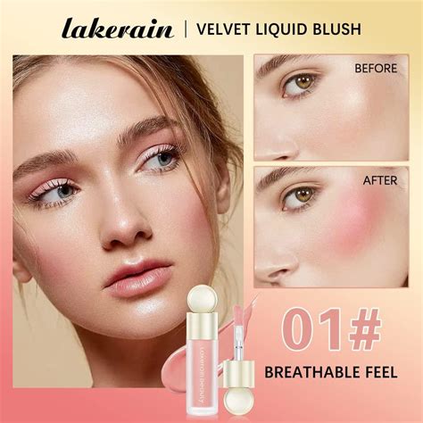 Yu Kui Lx Liquid Blush 01 Bliss Cream Blush For Cheeks Natural Looking Skin Tint Makeup
