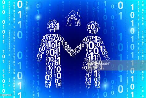 Couple And New Home Binary Code Blue Vector Pattern Background High Res