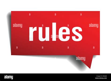 Rules Red 3d Square Isolated Speech Bubble Stock Vector Image And Art Alamy