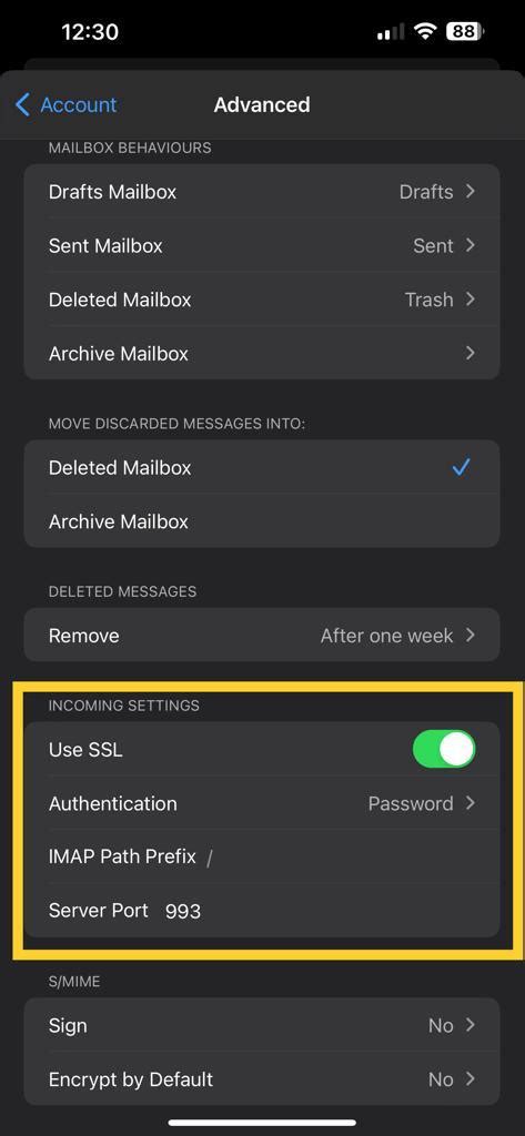 Reconfigure Incoming And Outgoing For Existing Email Account On Iphone