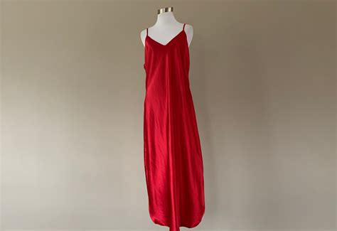 Liquid Satin Slip Dress Nightgown Night Gown Lingerie Large Etsy