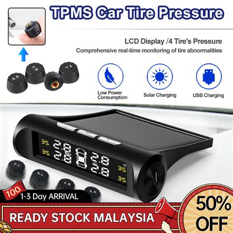 Smart Car Tpms Tire Pressure Monitoring System 4 External Sensors Real