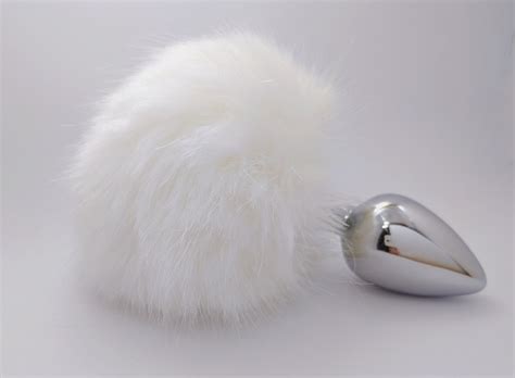 White Bunny Tail Butt Plug Anal Plug Tail Adult Toys