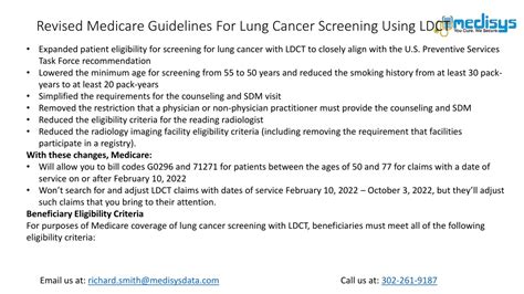 Ppt Revised Medicare Guidelines For Lung Cancer Screening Using Ldct
