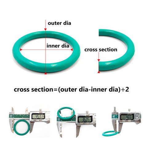 Grün Fluorkautschuk O Ring FKM Oil Dichtungen Querschnitt 3 1mm 3 5mm