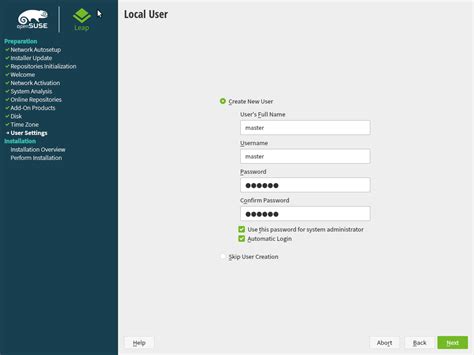 Installing OpenSUSE Leap