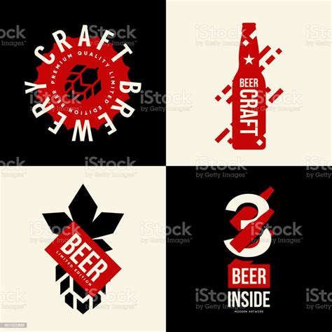 현대 공예 맥주 음료에 대 한 격리 된 기호 벡터 바 펍 맥주 또는 Brewhouse 맥주에 대한 스톡 벡터 아트 및 기타