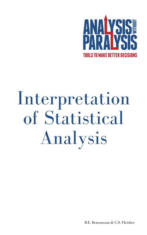 Interpretation Of Statistical Analysis Analysis Without Paralysis