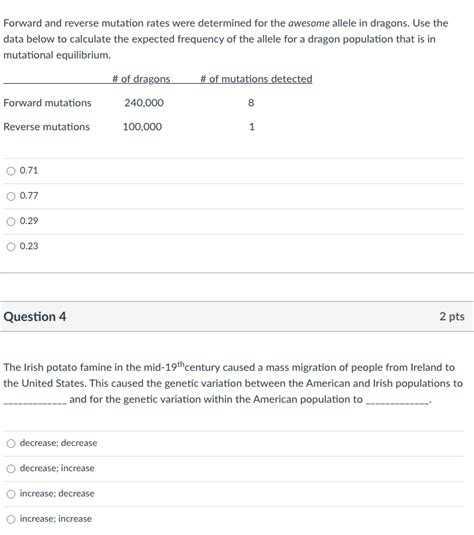 Solved Forward And Reverse Mutation Rates Were Determined