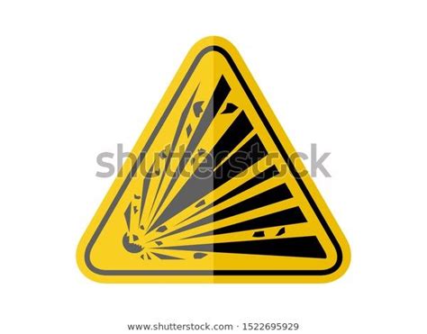 Isolated Warning Explosion Material Hazards Symbols เวกเตอรสตอก ปลอดคาลขสทธ
