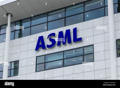 Asml Logo With Its Building And The Exterior Facade The Dutch Company